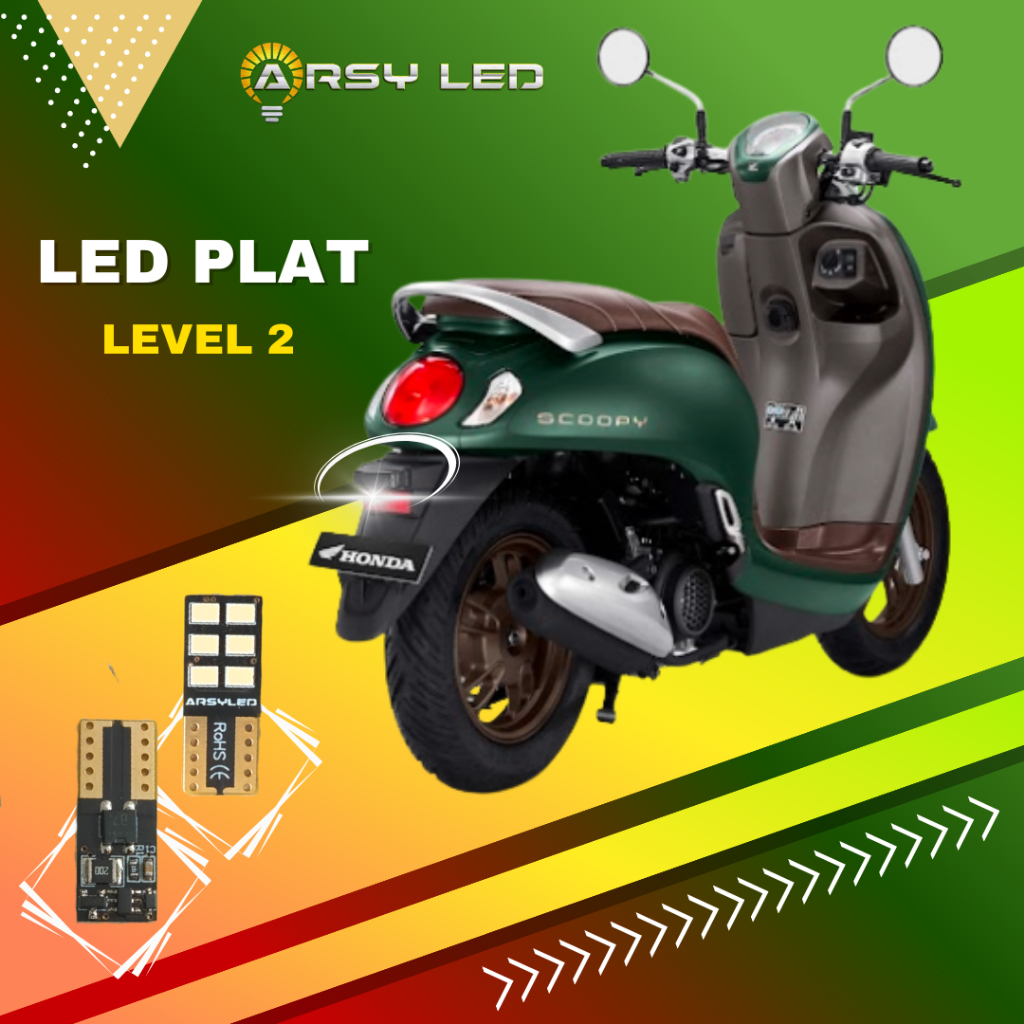 Jual ARSYLED Blitz Mode Pesawat Lampu LED Plat Nomor Motor Honda Scoopy ...