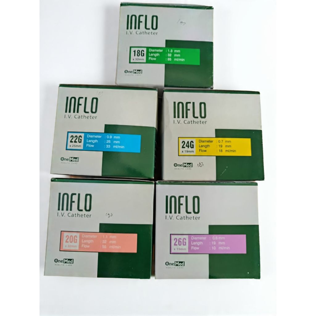 Jual INFLO/IV CHATETER NO 18G, 20G, 22G, 24G ,26G ONEMED BOX ISI 50 PCS ...