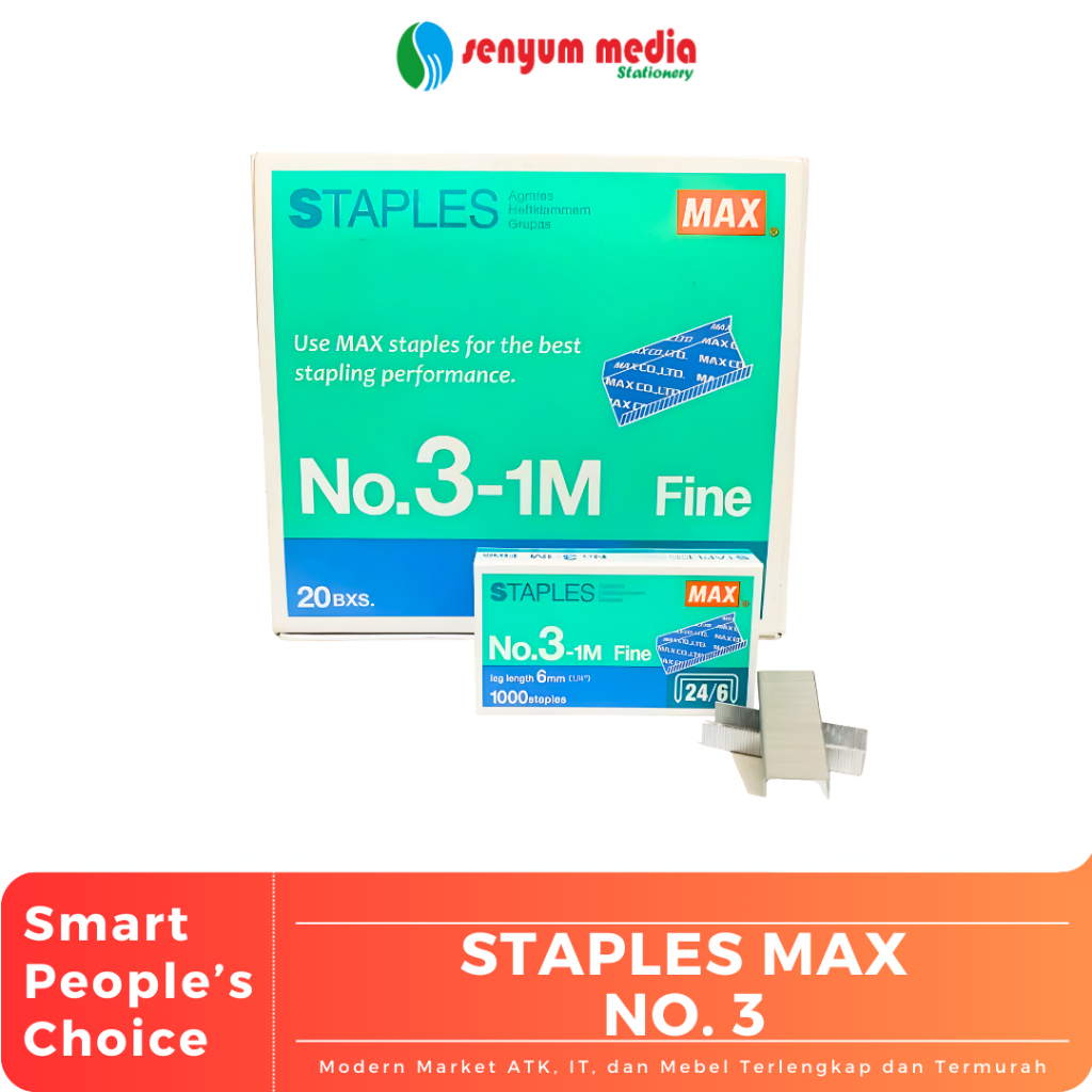 Jual Staples Max / Isi staples kecil No. 3 ( 1 PAK ) (S:PAK) | Shopee ...