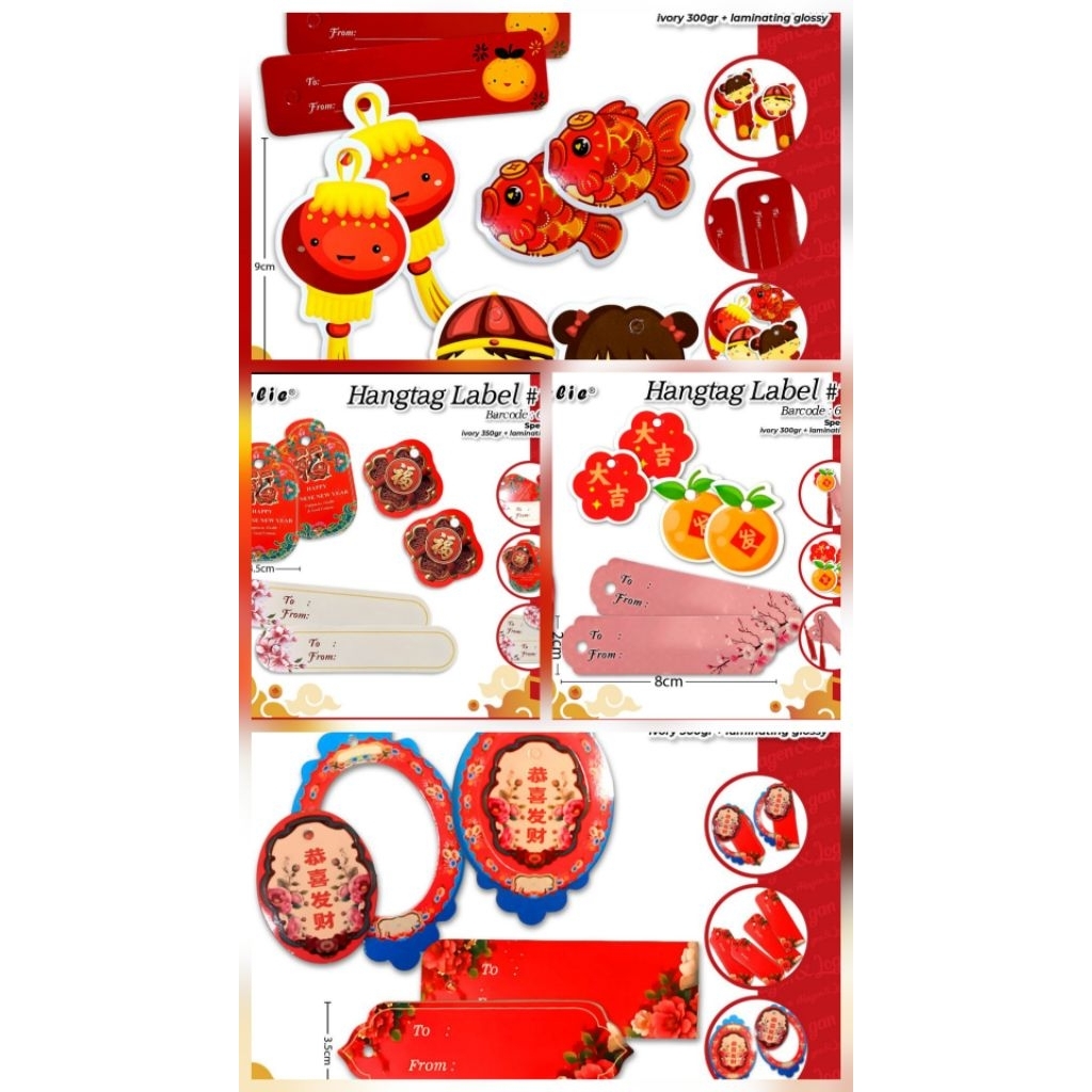 Jual 10pcs or 5 set hangtag imlek hangtag chinese new year hang tag ...