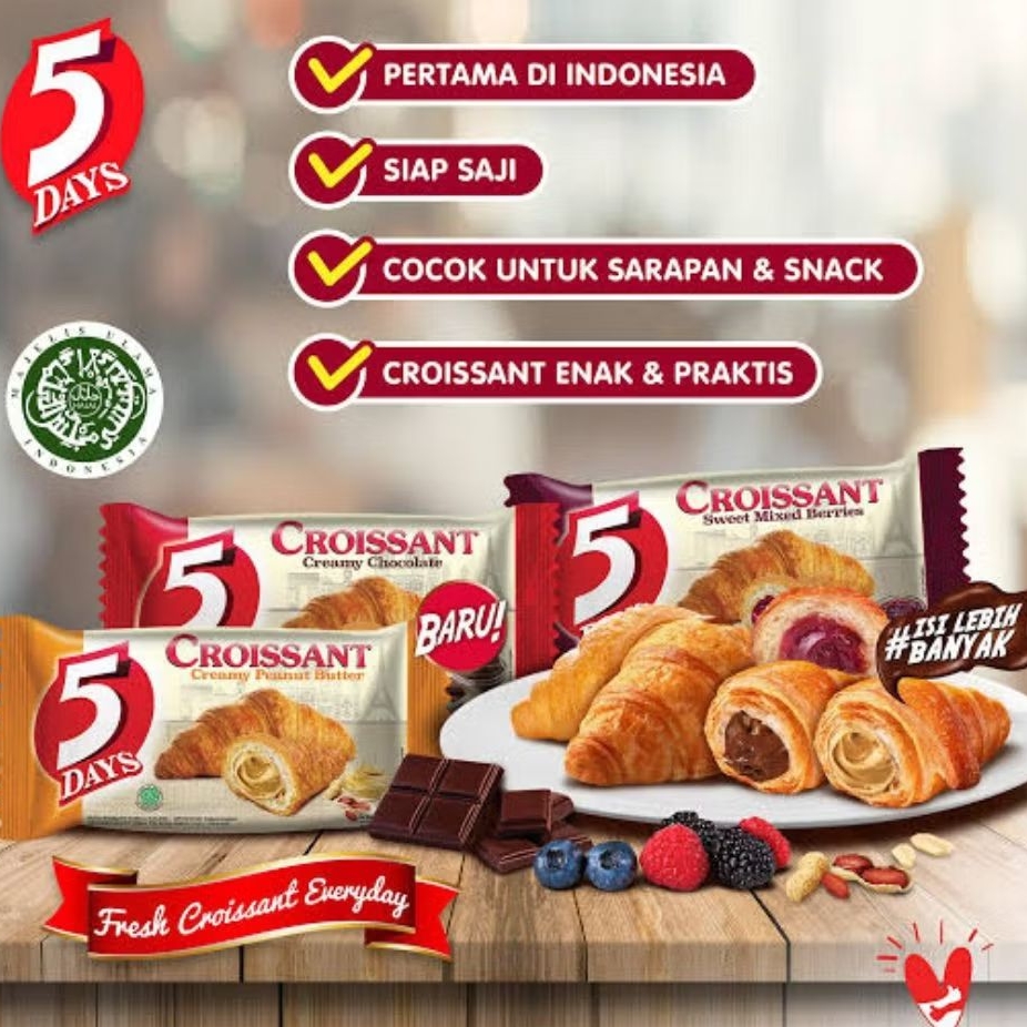 Jual 5 Days Croissant 60gr - Savoria Roti pastry Croissant | Shopee ...