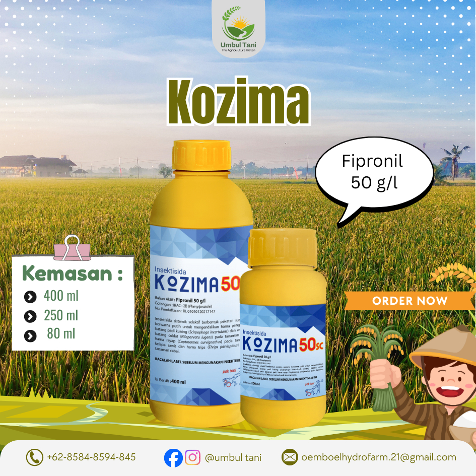 Jual Insektisida Kozima Fipronil 50 SC Pengendali Hama Ulat Penggerek ...
