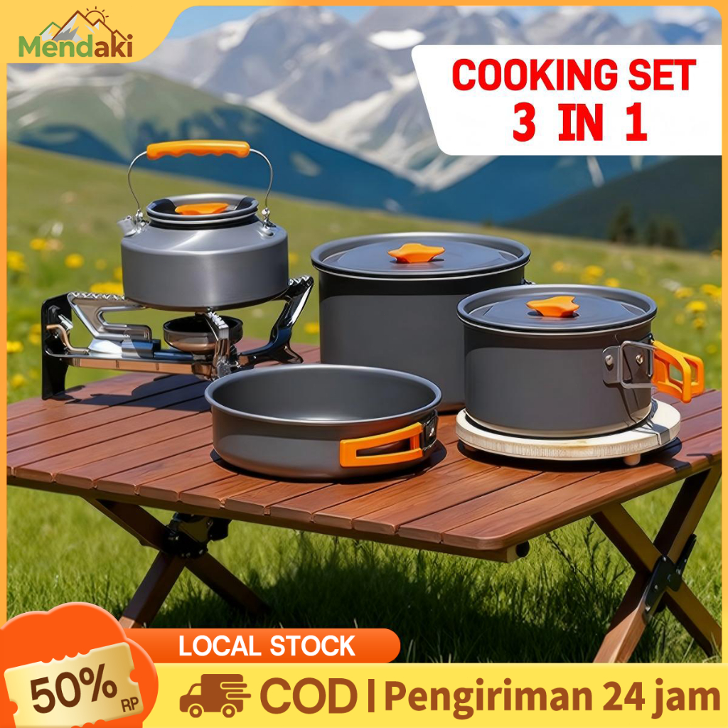 Jual Mendaki Alat Masak Set Mini Camping Cooking Set 6 Orang- Set ...