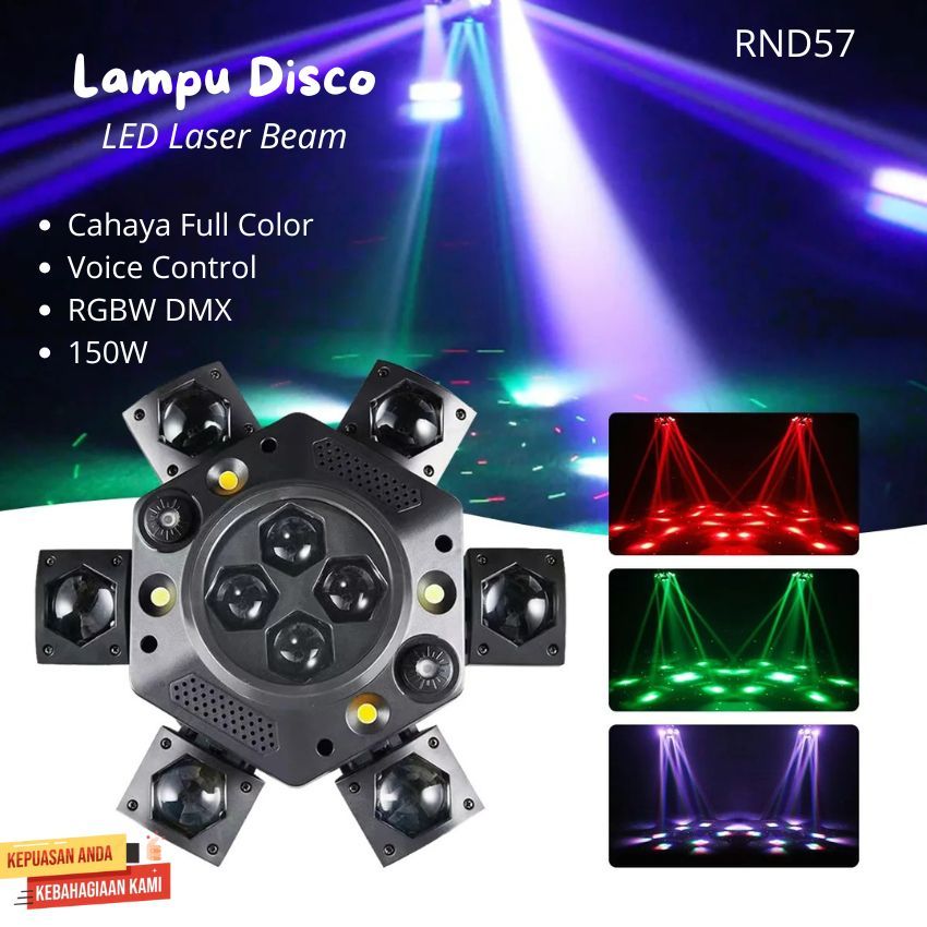Jual Lampu Disco Sorot LED Laser Strobo Moving Head Beam RGBW DMX512 ...