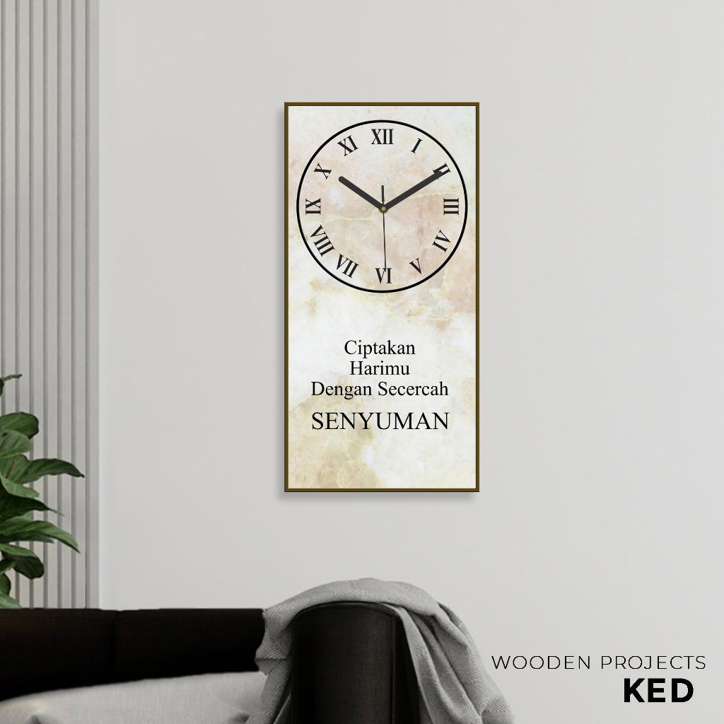 Jual Wooden Projects Jam Dinding Persegi Panjang Aesthetic Walldecor ...