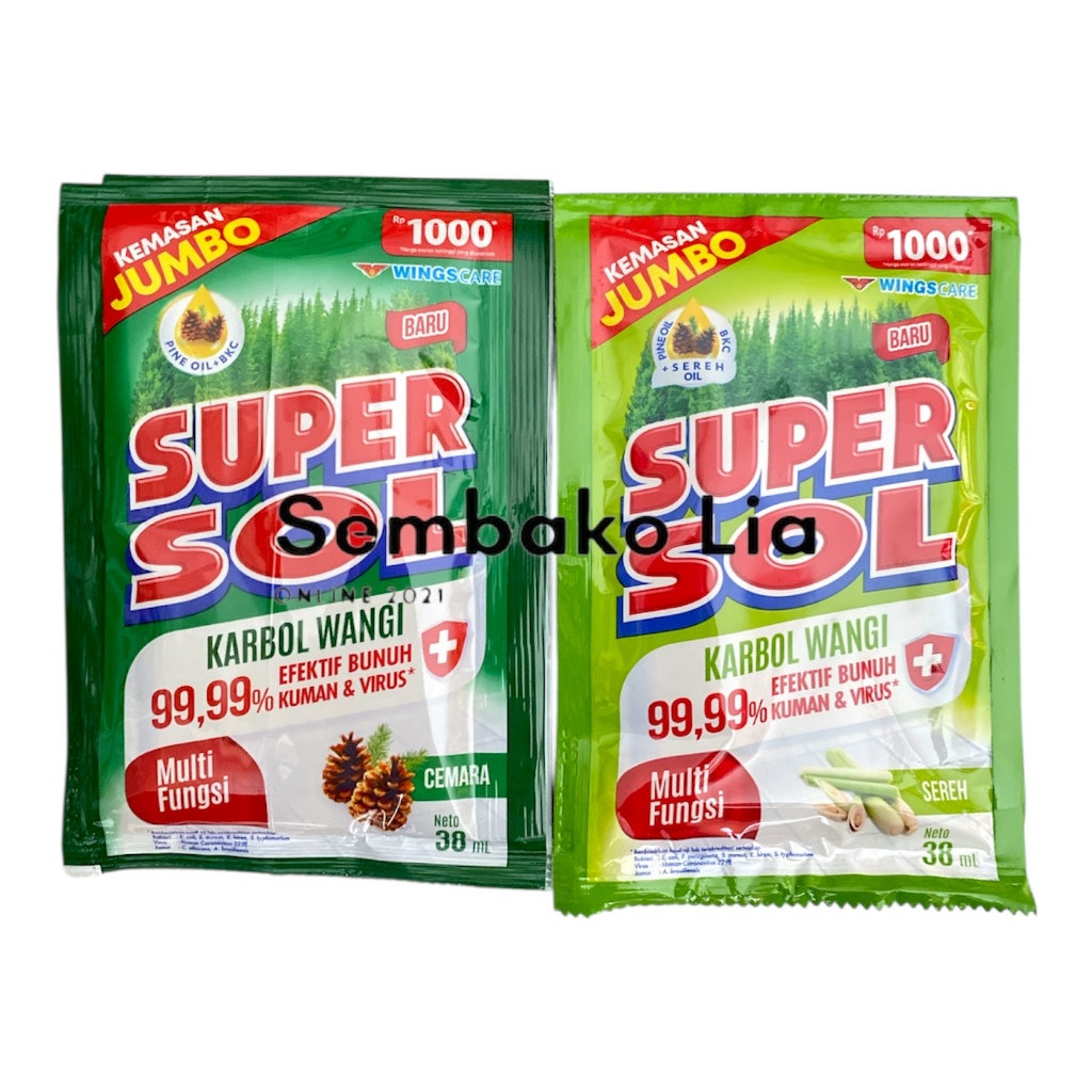 Jual Supersol Karbon Pembersih Lantai 48ml Renteng Isi 6pc Sachet ...