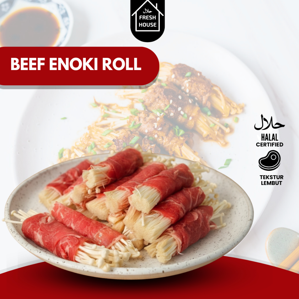 Jual ENOKI BEEF ROLL / JAMUR ENOKI SLICE DAGING ISI 14PCS | Shopee ...