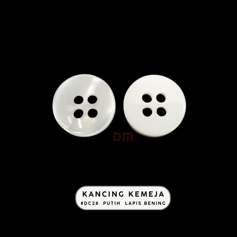 Jual Kancing Kemeja DC28 Putih Lapis Bening Lob 4 | Shopee Indonesia