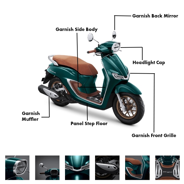 Jual Aksesoris Body Motor Stylo – Headlight Cap, Garnish Front Grille ...