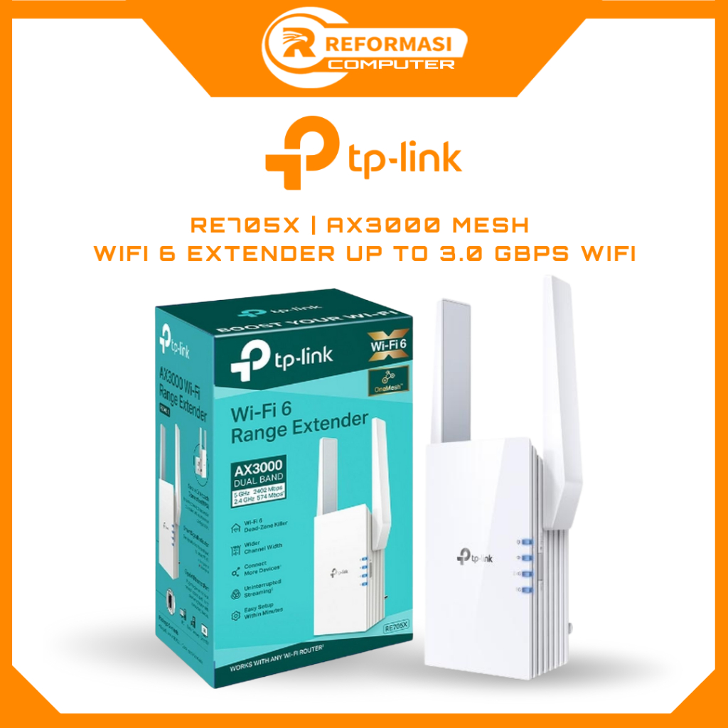 Jual TP-LINK penguat signal Tp Link RE705X - AX3000 Mesh Wi-Fi 6 Range ...
