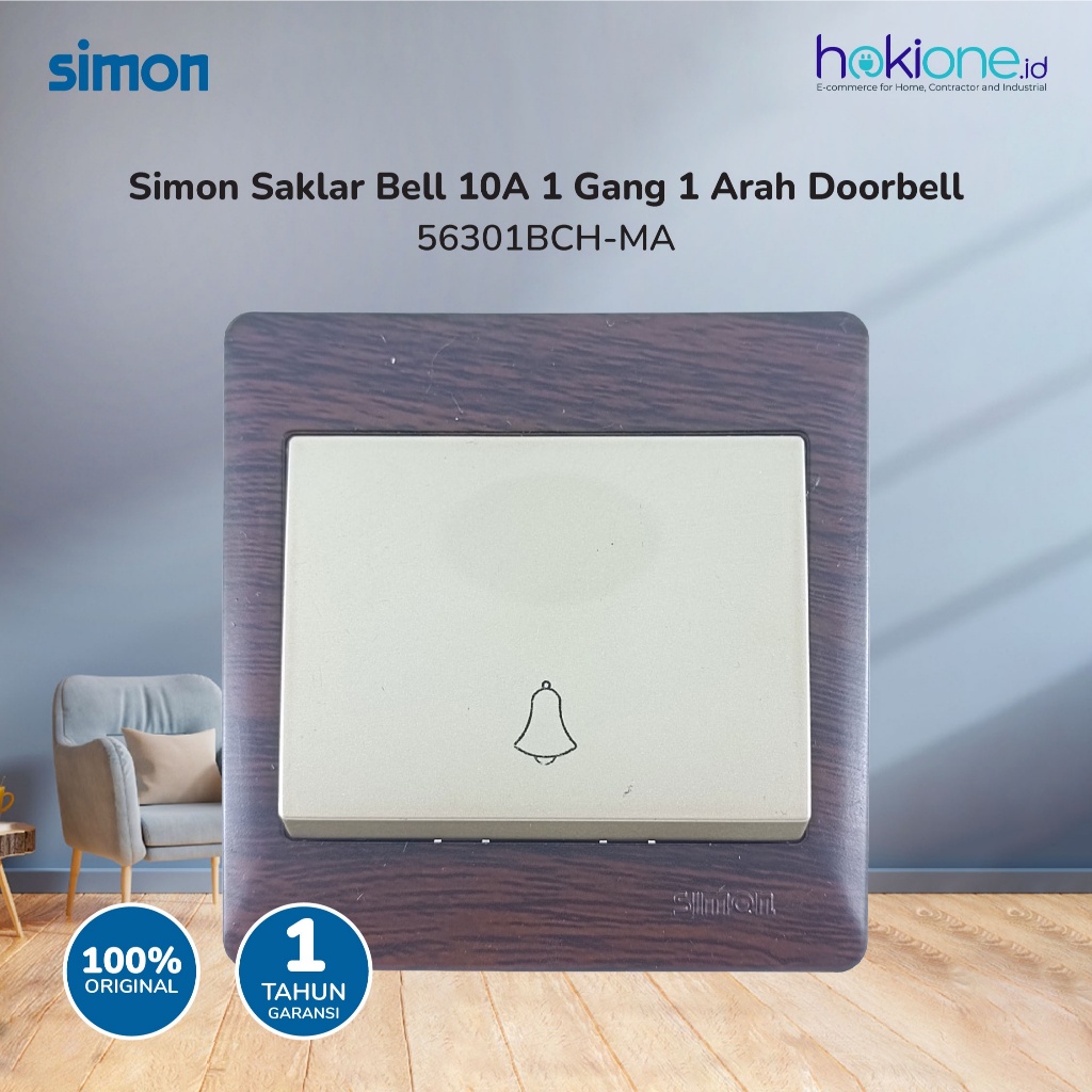 Jual Simon Saklar Bell 10A 1 Gang 1 Arah Doorbell- 56301BCH-MA | Shopee ...