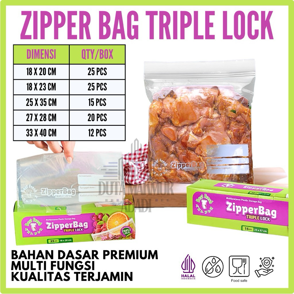 Jual Zipper Bag Triple Lock Premium Anti Bocor Bestfresh Food Grade ...