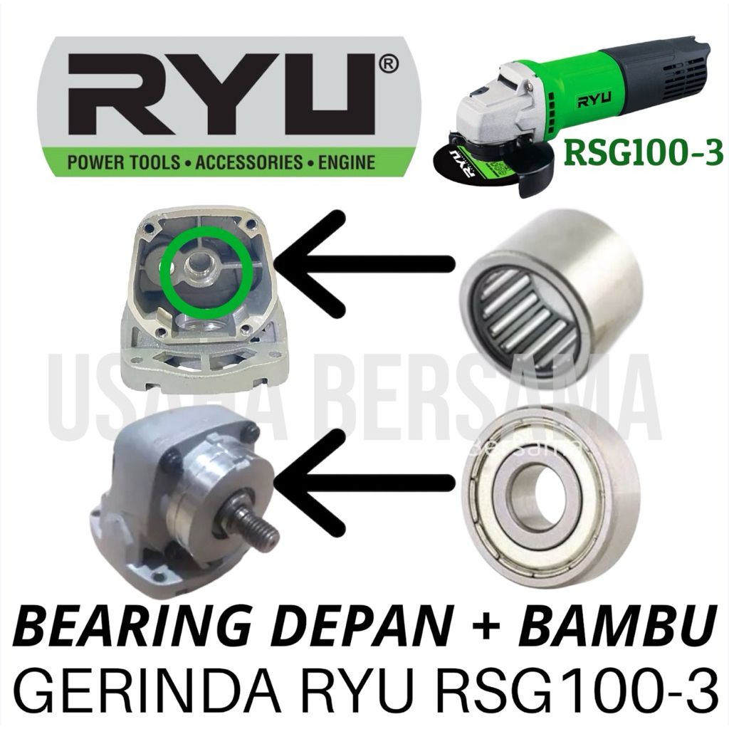 Jual Bearing 2 Pcs Kepala Gerinda RYU RSG100-3 Laher Bambu Laker Lahar ...
