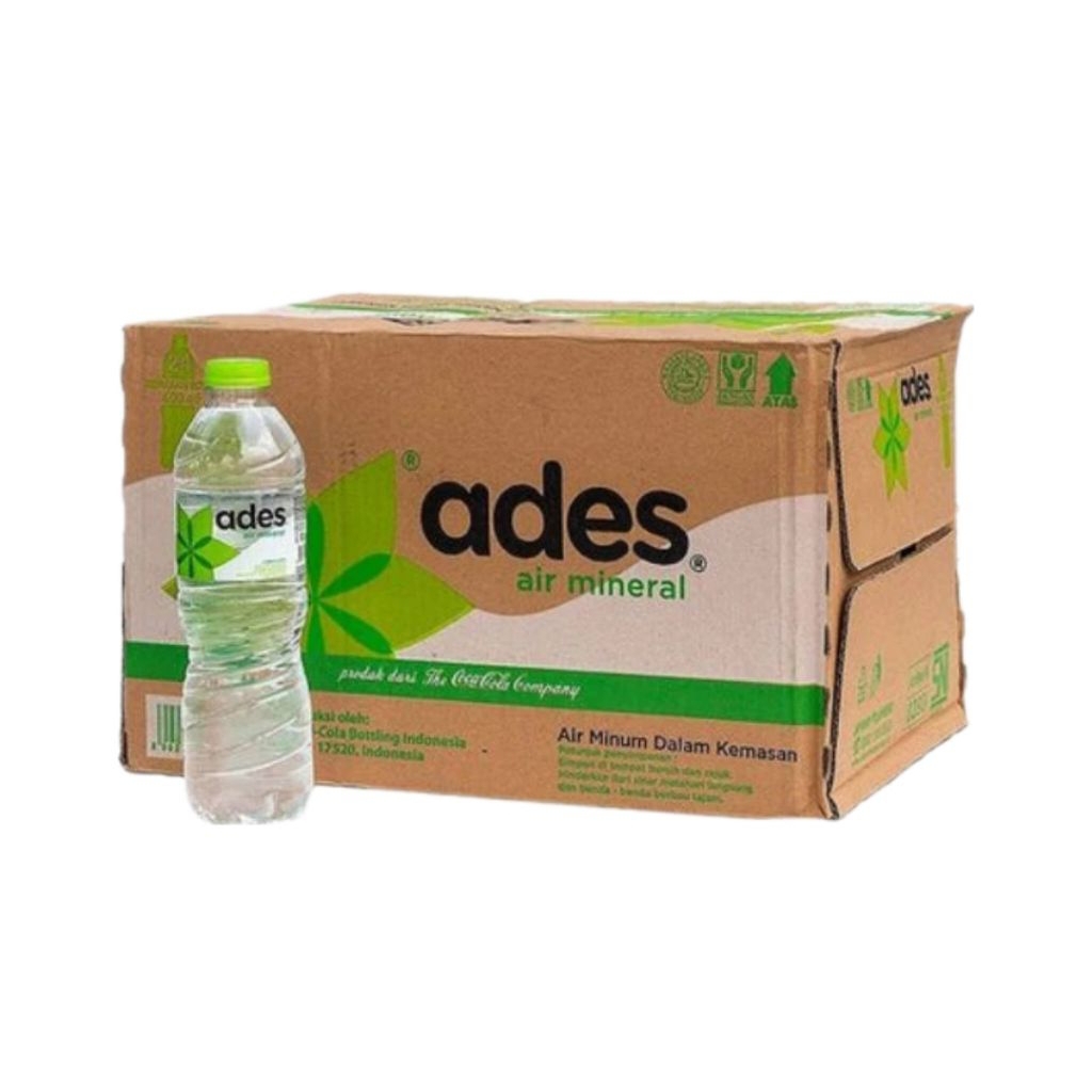 Jual Ades Air Mineral Dalam Kemasan 600 ml ( 1 Dus / 24 Botol ...