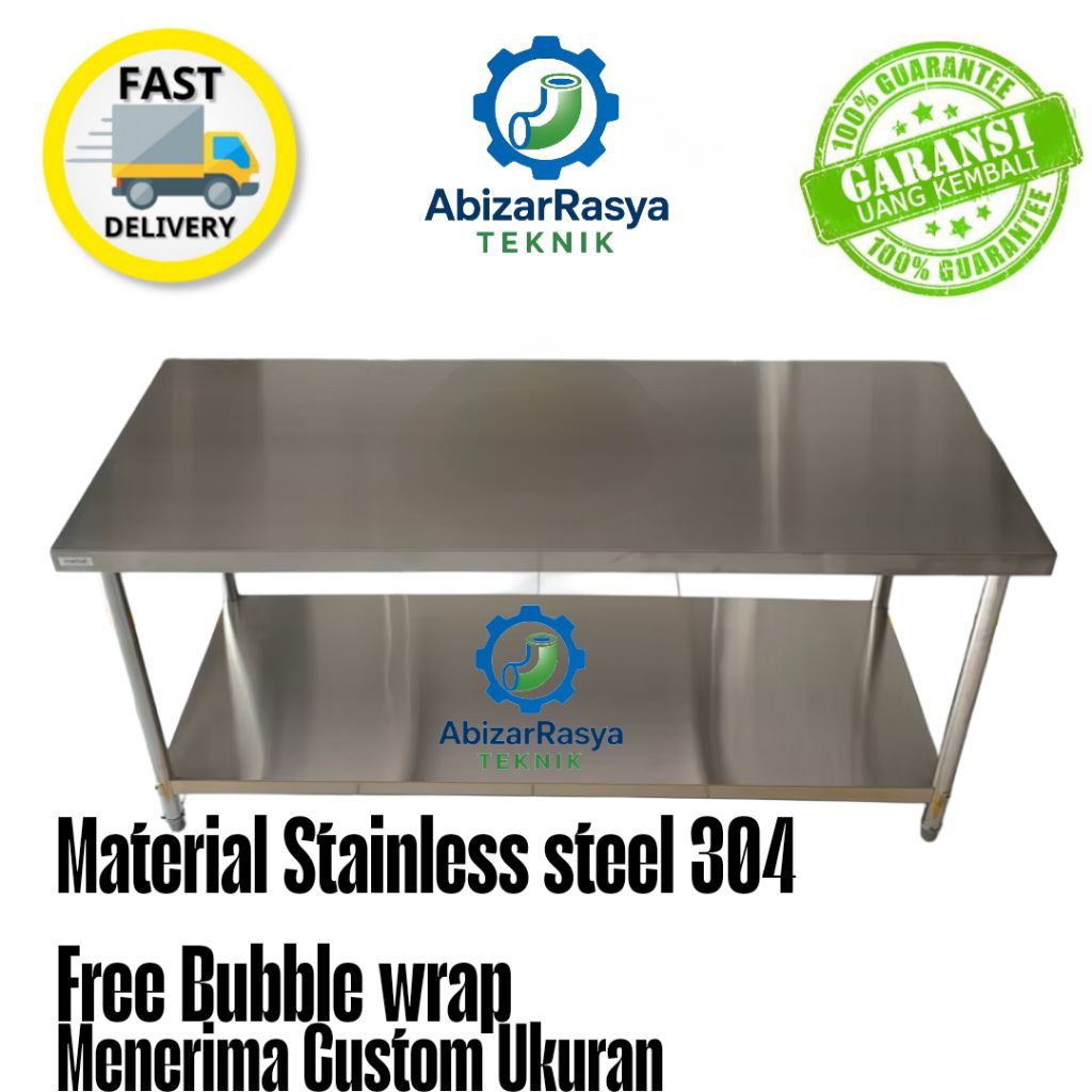 Jual Meja Dapur Stainless Steel 304 Premium – Rak Bawah, Anti Karat ...