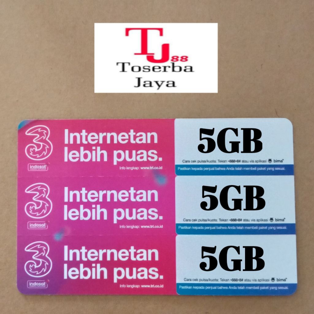 Jual VOUCHER THREE DATA AON 5GB | Shopee Indonesia