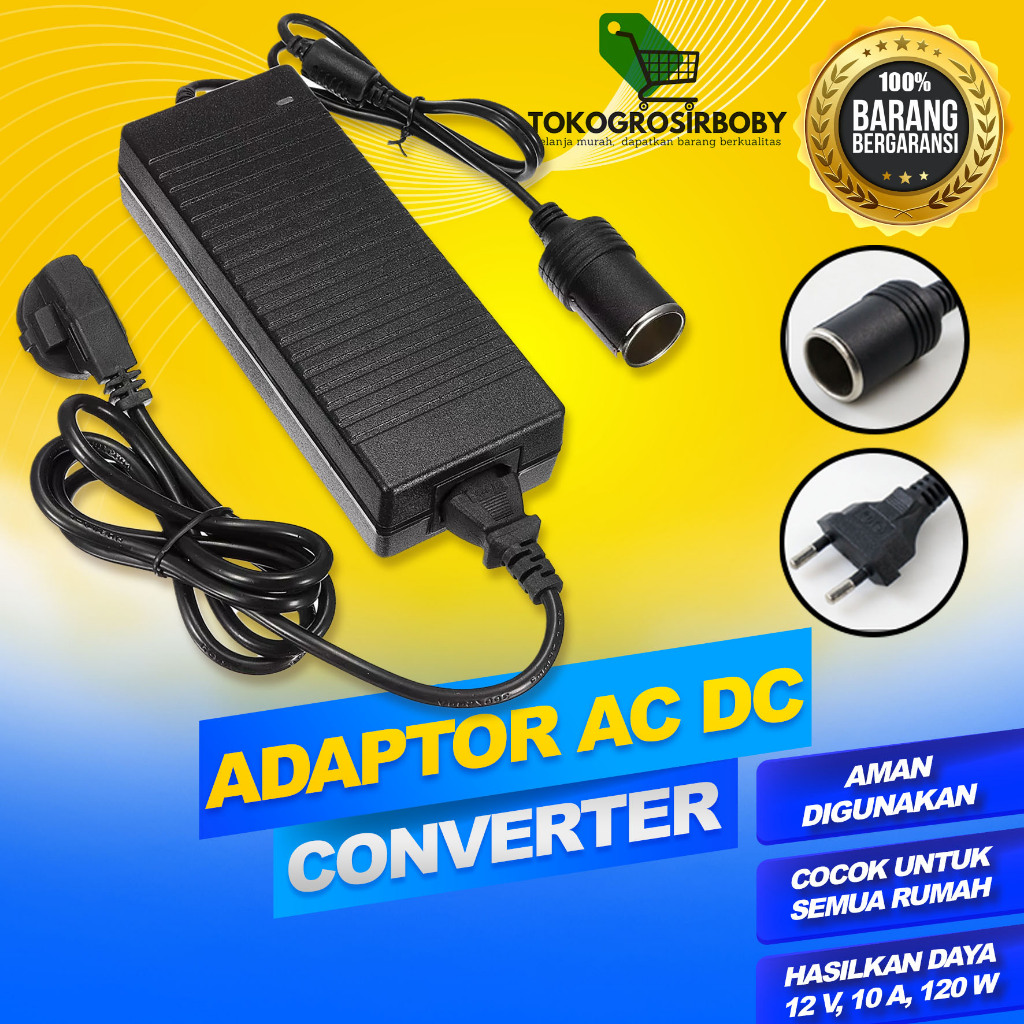 Jual Adaptor 12V 10A Lighter Converter Ac To Dc Multifungsi | Shopee ...