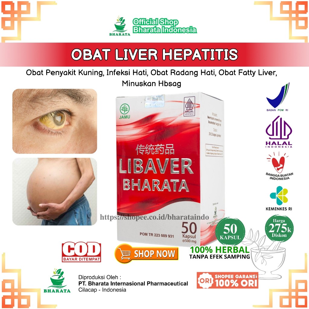 Jual Obat Liver Kuning Hepatitis Ampuh LIBAVER BHARATA Original Obat ...