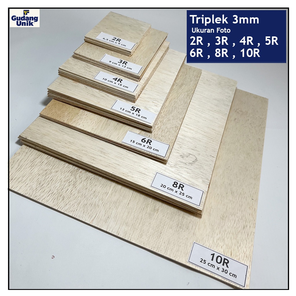 Jual Triplek 3mm Ukuran Foto 5R, 6R, 8R, 10R / Triplek 3mm Eceran Baru ...