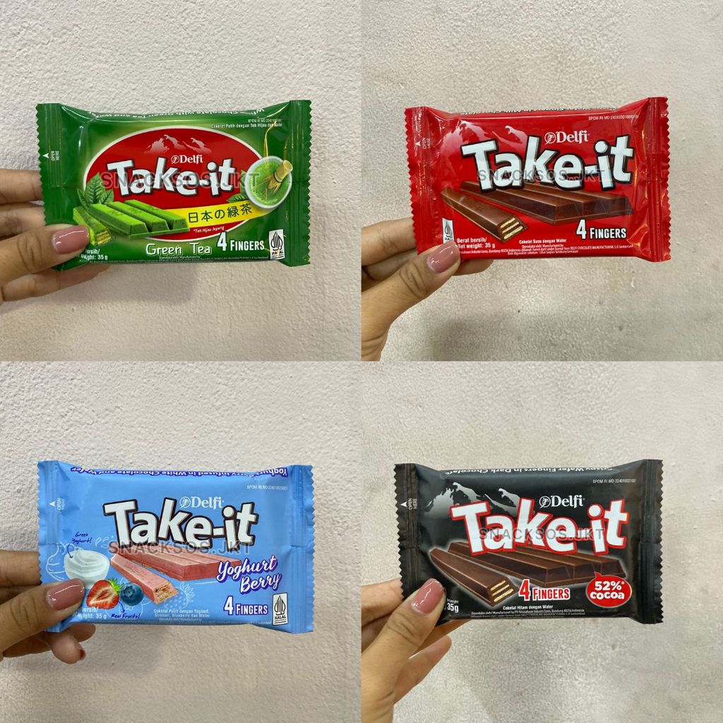 Jual DELFI TAKE IT 4 FINGER CHOCOLATE MILK / DARK CHOCOLATE / GREEN TEA ...