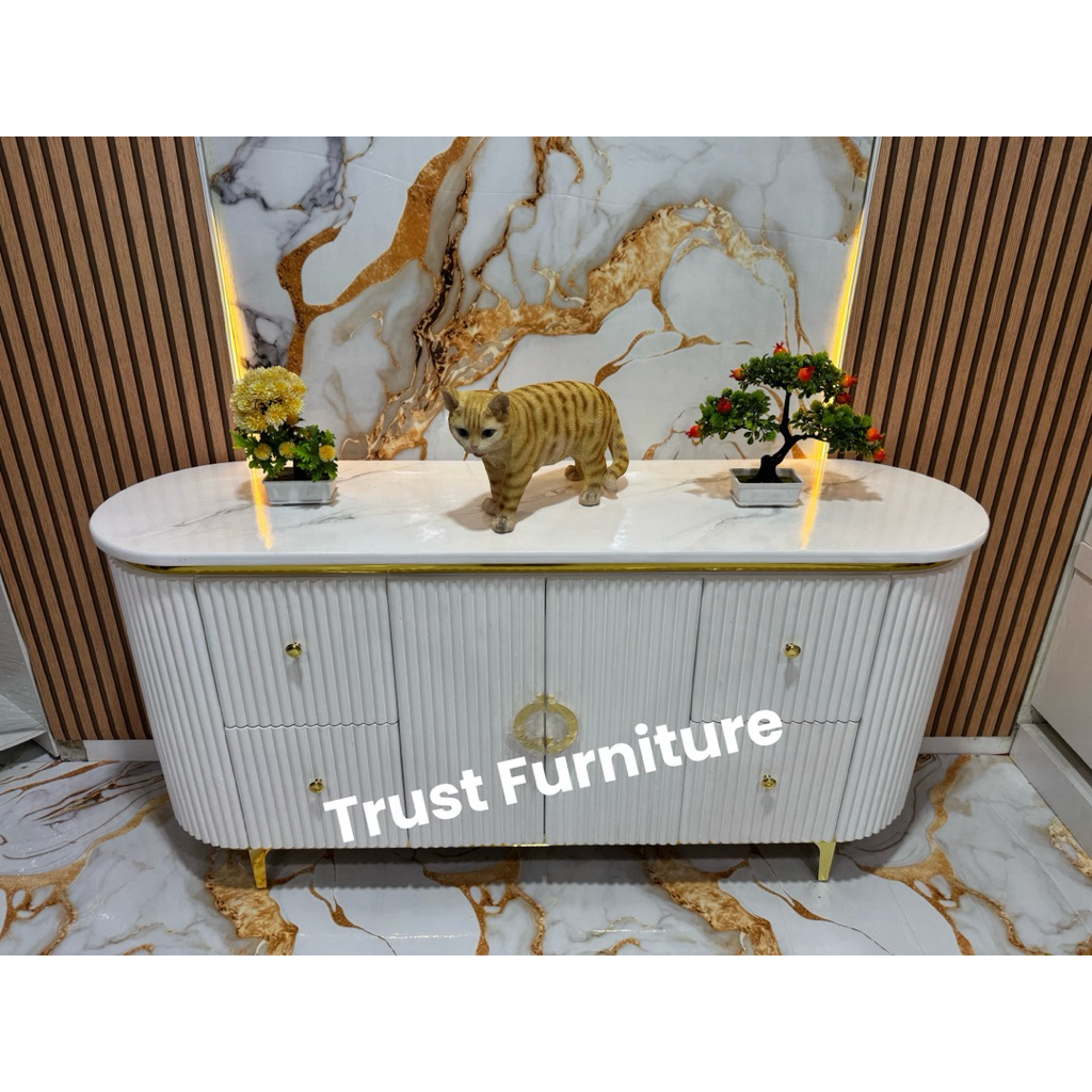 Jual Meja Konsul / Bufet Tv Minimalis / bufet bulat kaki besi/bufet ...