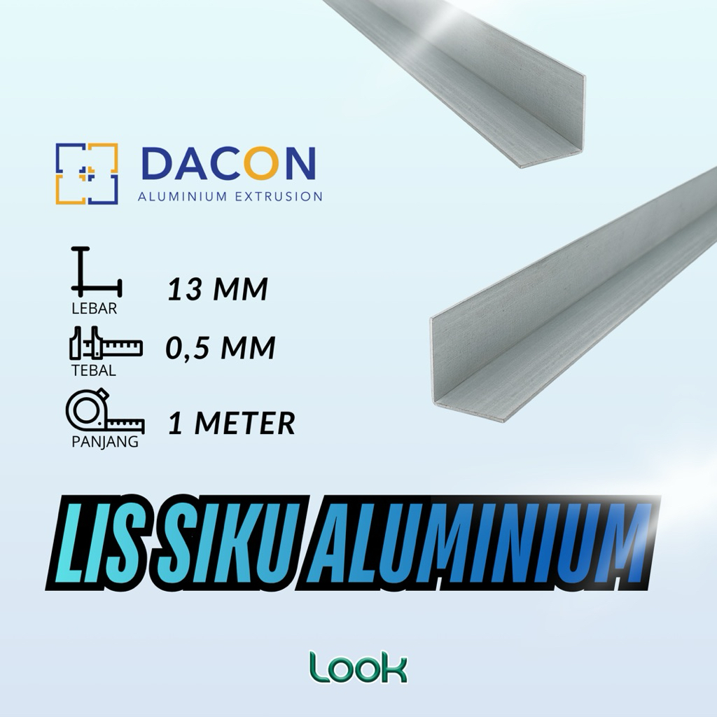 Jual [ 1 Meter ] Lis Siku L Alumunium Tipis 13mm 1 Batang | Shopee ...