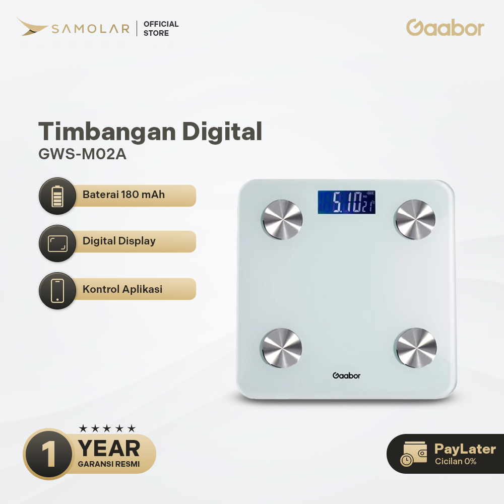Jual GAABOR Smart Digital Fat Scale Layar LED Timbangan Komposisi Tubuh ...