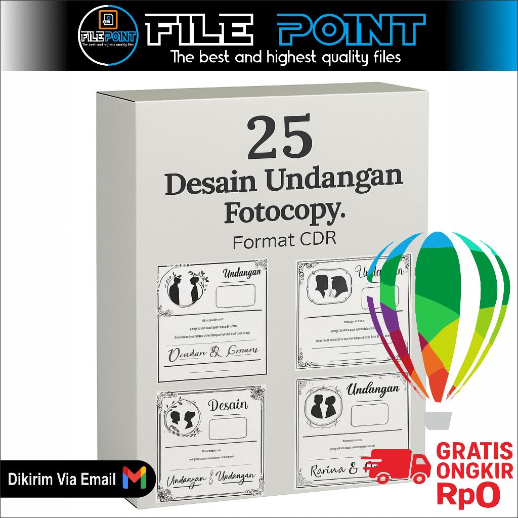 Jual 25 Desain Undangan Fotocopy – Format CDR (CorelDRAW) | Shopee ...