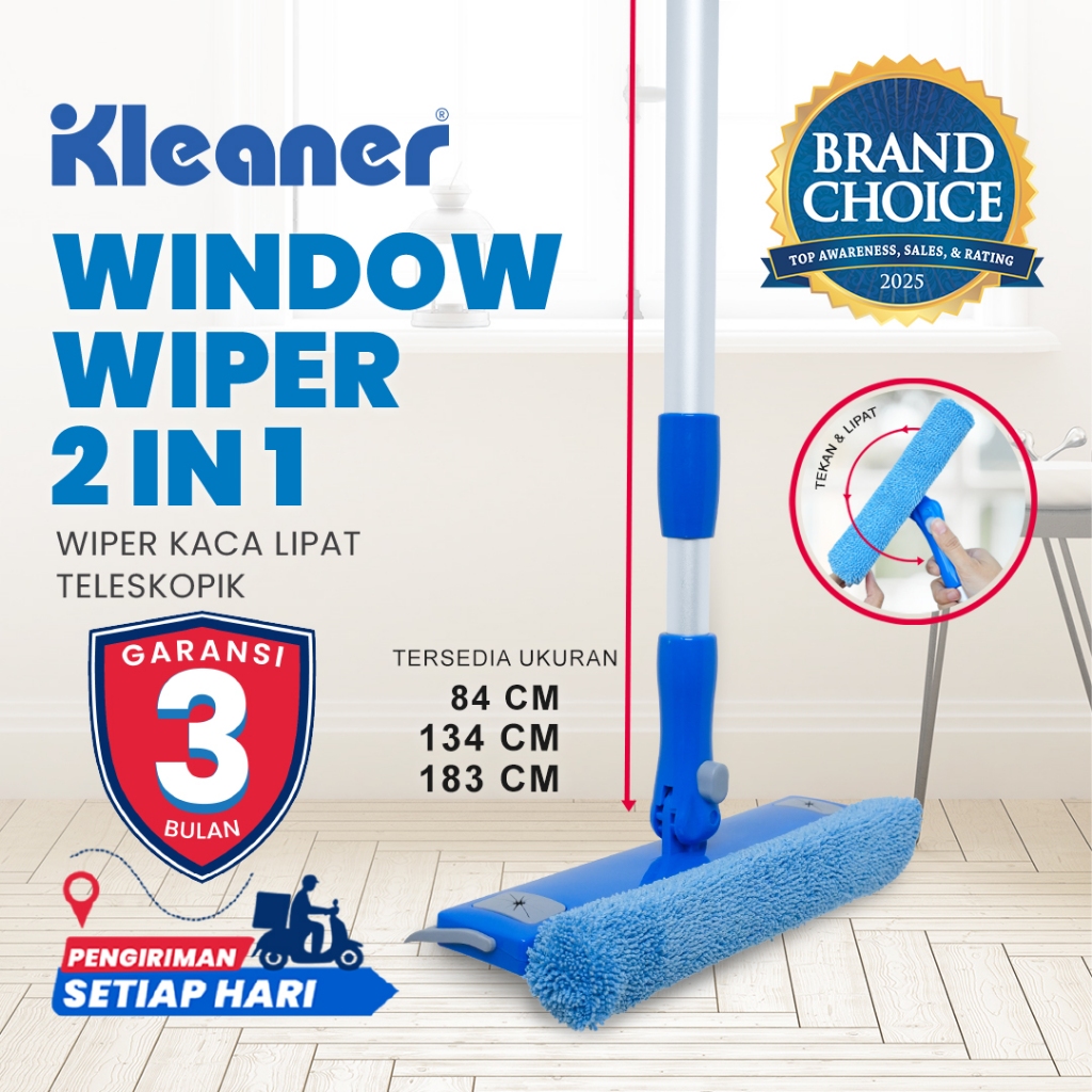 Jual Kleaner Alat Pembersih Kaca Window Wiper Panjang Teleskopik 2in1 ...