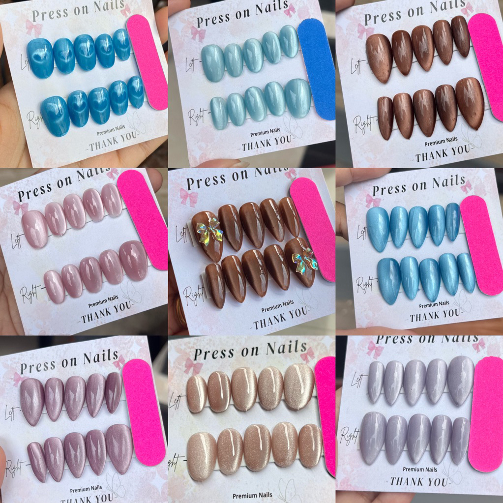 Jual [PAKET USAHA] 10PCS PREMIUM PRESS ON NAILS CAT EYE | Shopee Indonesia