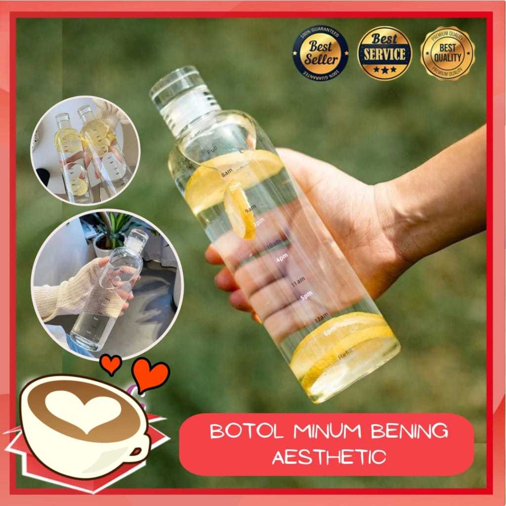Jual Botol Minum KOREA Aesthetic Water Bottle / Botol Minum Bening ...