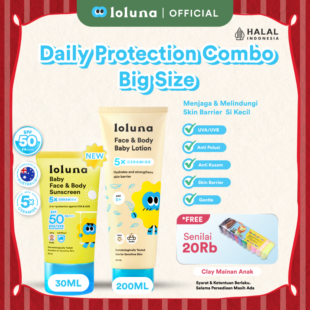 Jual Loluna Daily Protection Combo Big Size - Baby Face & Body ...