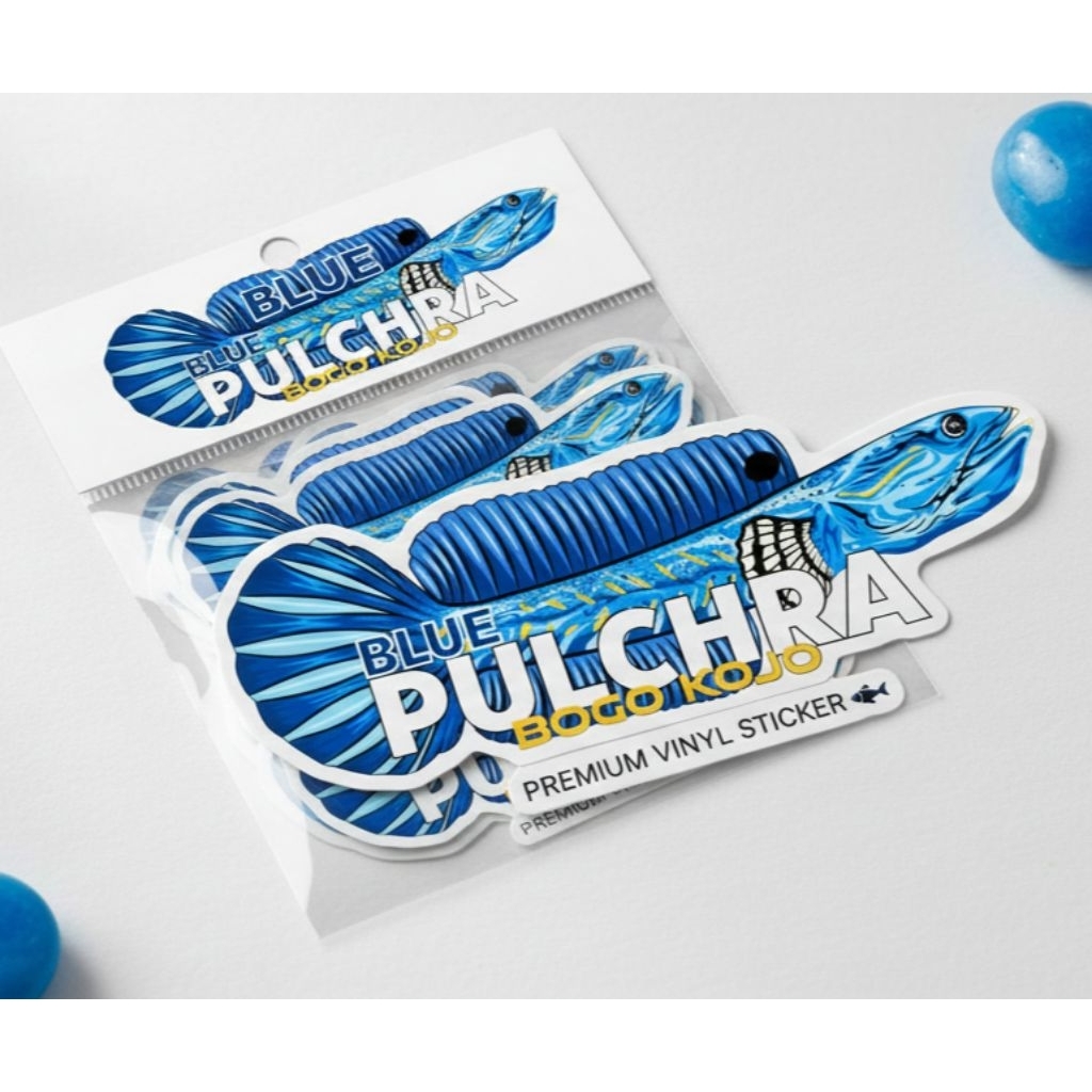 Jual STICKER BLUE PULCHRA ANTI AIR | Shopee Indonesia