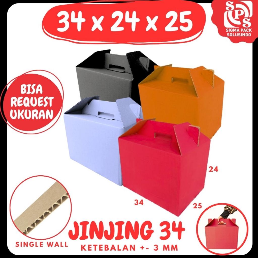 Jual Kardus Jinjing 34x24x25 Gable Box Dus Parcel Packing Buah Hampers ...
