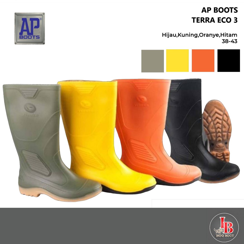 Jual Sepatu Boot Tinggi TERRA ECO 3 AP BOOTS Hitam Kuning Hijau Orange ...