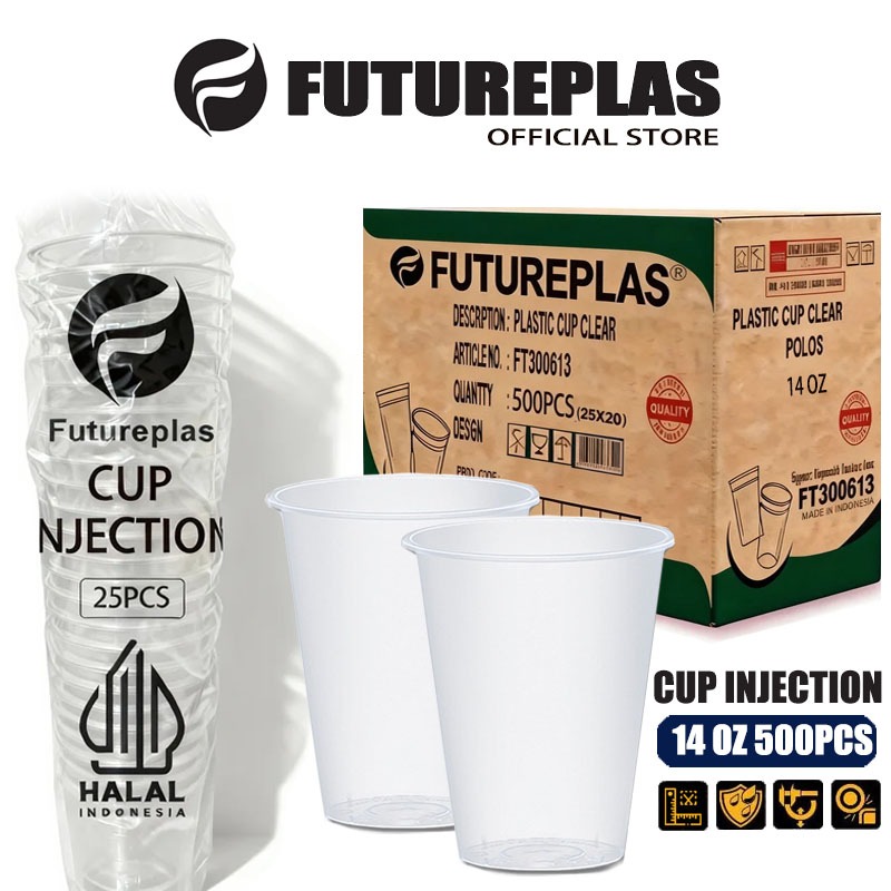 Jual Futureplas Thinwall Cup Injection 14 OZ 400 ML +Tutup / Cup Gelas ...
