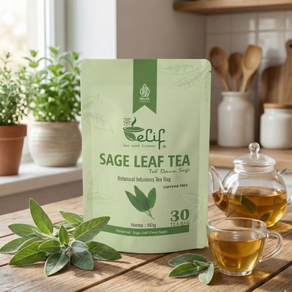 Jual ELIF TEA AND TISANE Sage Tea : Pure Organic Sage Leaf Tea 30 Tea ...