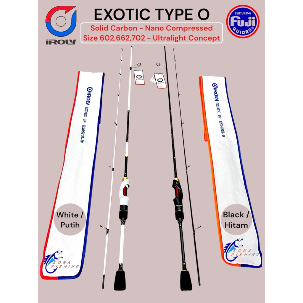 Jual Joran IROLY EXOTIC TYPE O 602 662 702 UL SOLID CARBON FUJI ...