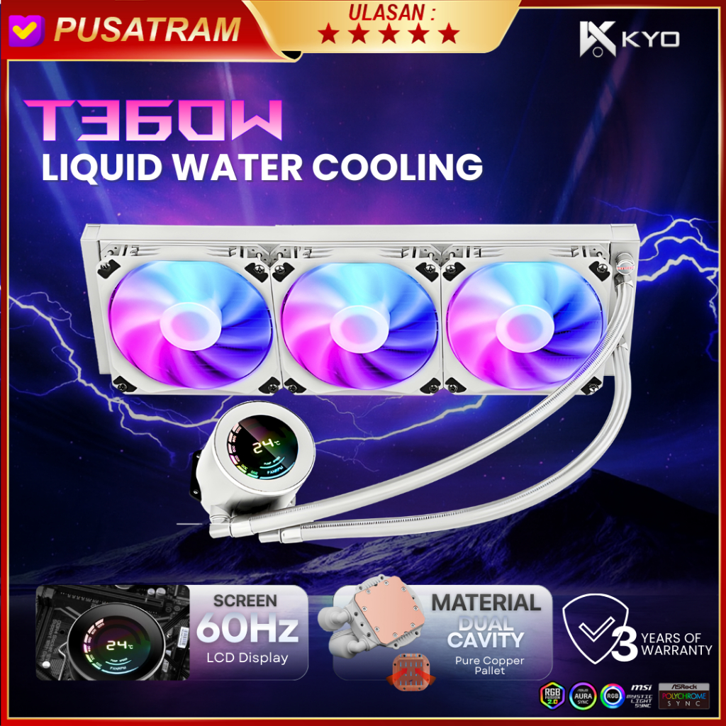 Jual KYO SAMA T360W ARGB AIO Liquid Cooling 360mm AIO 360 WATER COOLER ...