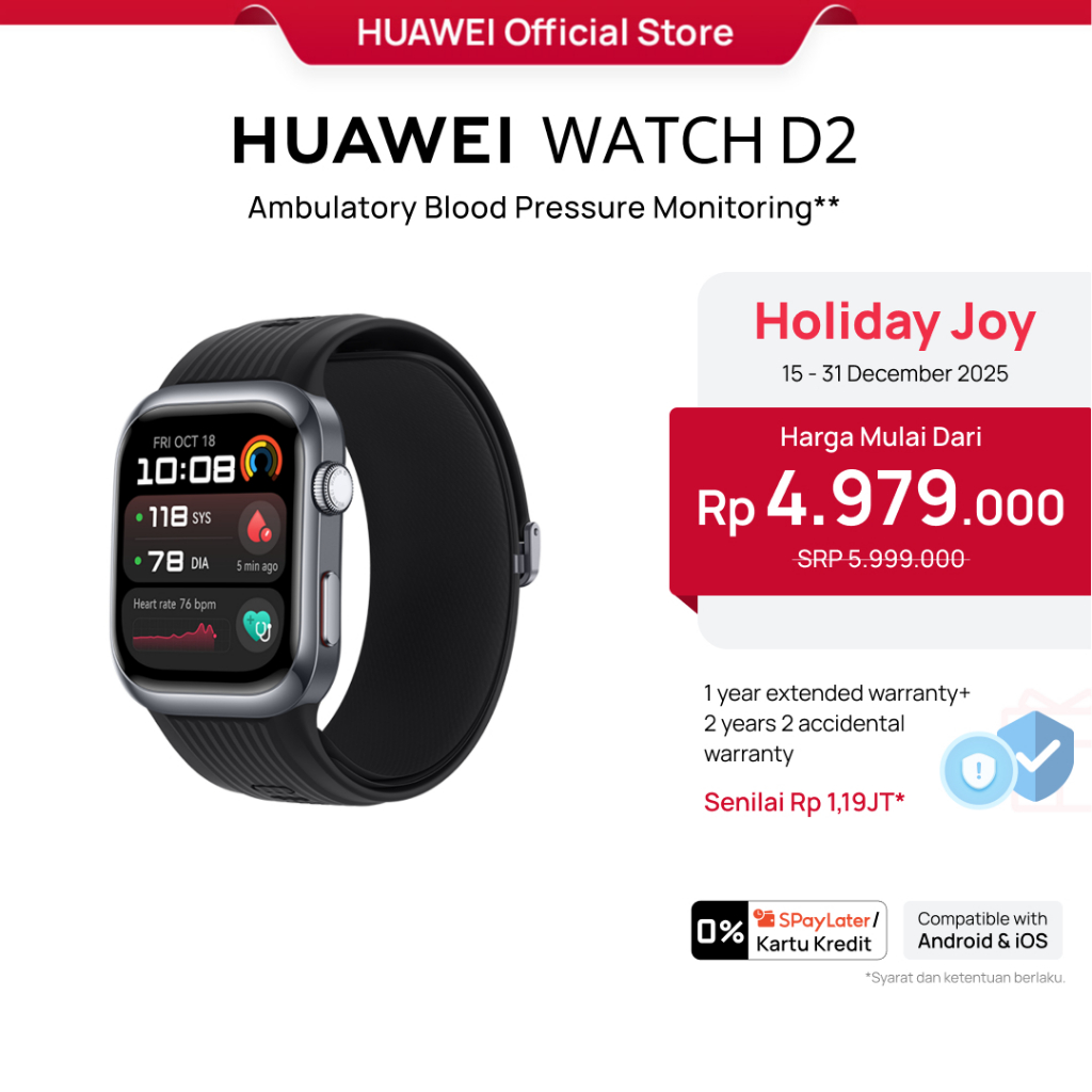 Jual [1.1 | Voucher s/d 1JT*] HUAWEI WATCH D2 Smartwatch | 24-hour ...