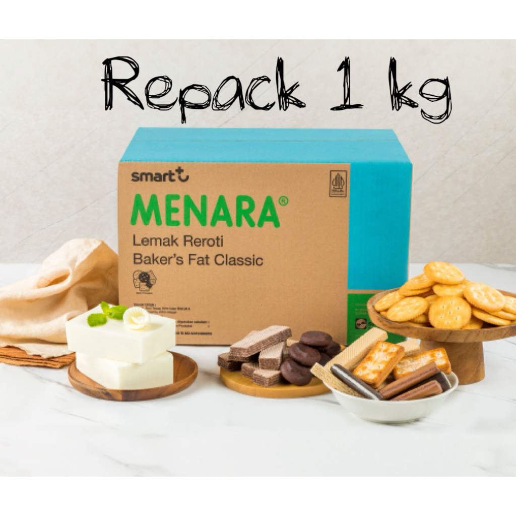 Jual Menara Shortening Bakers Fat / Mentega Putih Repack 1 kg | Shopee ...