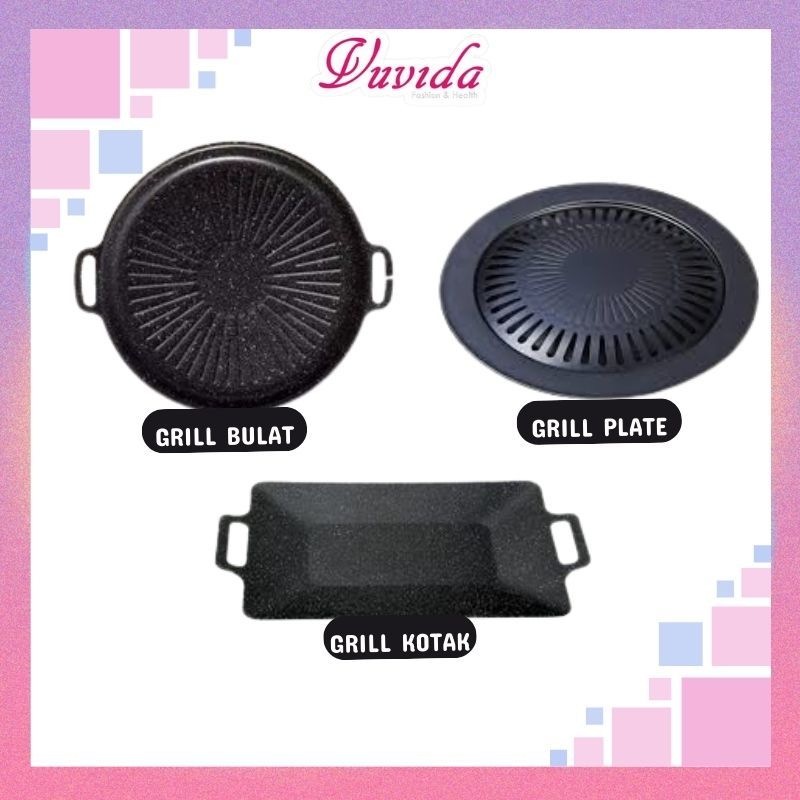 Jual Wajan Panggangan BBQ Grill Pan Korean Wajan Bulat Kotak Anti ...