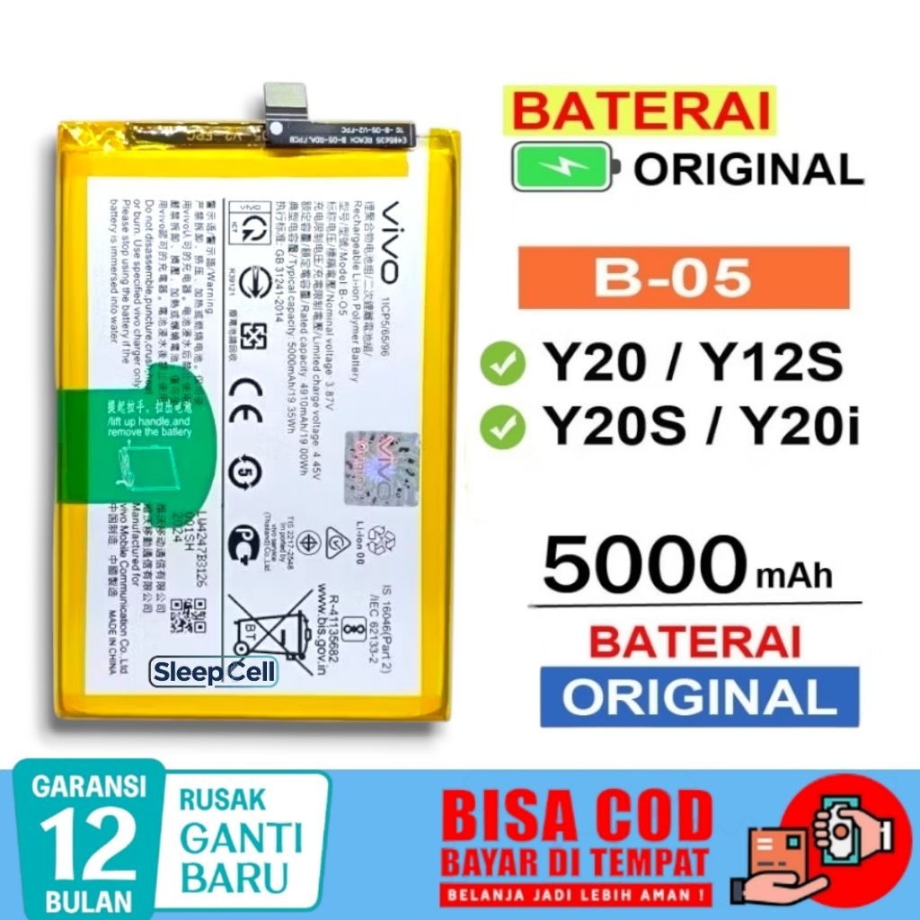 Jual BATERAI BATRE BATTERY VIVO Y20 / Y12S / Y20S / Y20i / B05 B-05 ...