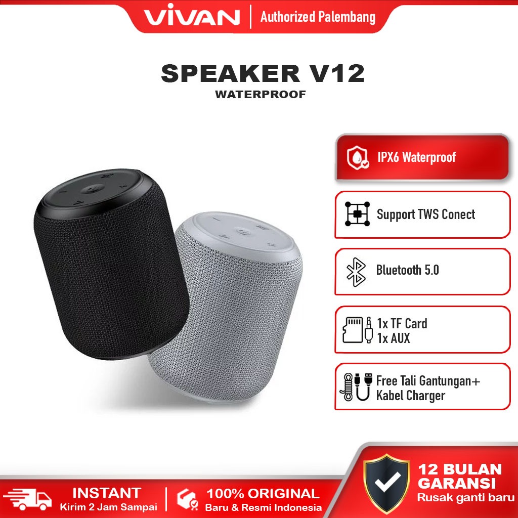 Jual Speaker Bluetooth VIVAN VS12 Wireless Audio Portable Mega Bass ...