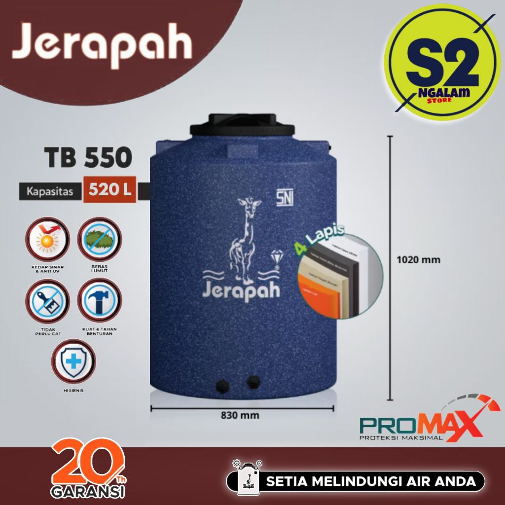 Jual Tandon Air /Toren Air /Tangki Air Jerapah Promax 520 Liter ...