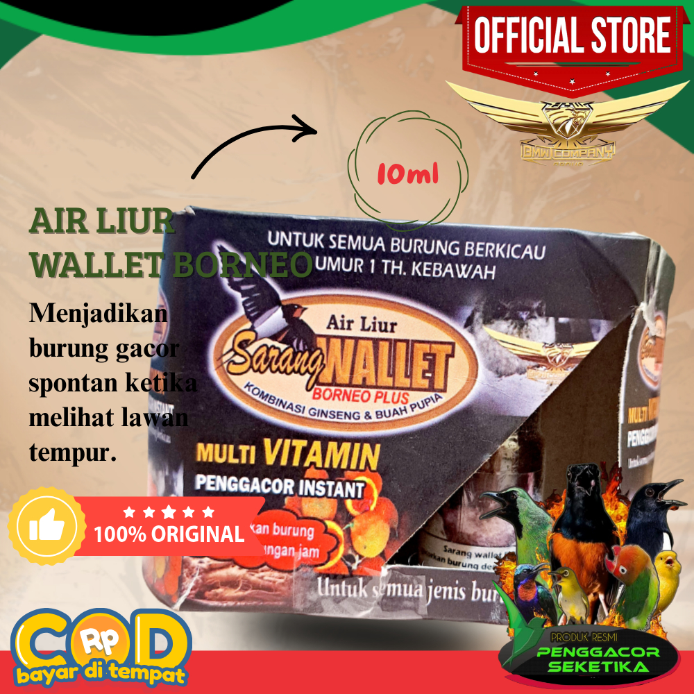 Jual Air Liur Walet Borneo 10ml Suplemen Vitamin penggacor Burung Kicau ...