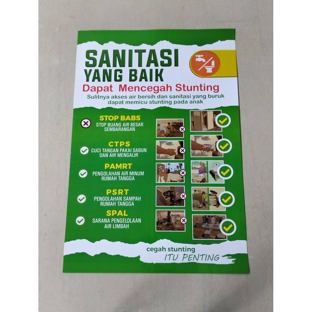 Jual Poster sanitasi dapat mencegah stunting,Poster gizi,Poster ...