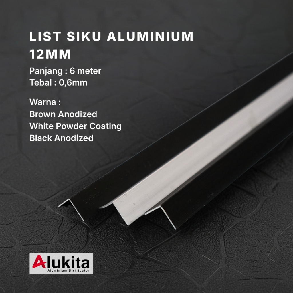 Jual AluKita - List Siku Aluminium 12mm | Tebal 0,6mm | Anodized ...