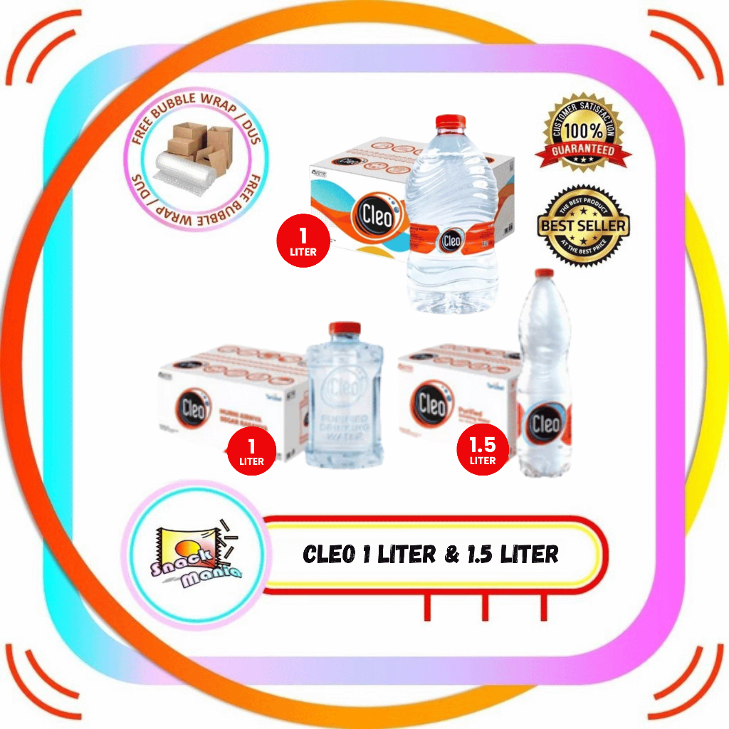 Jual CLEO Air Minum Botol 1000 ml 1 liter ~ 1500 ml DUS 12 Pcs Kemasan ...