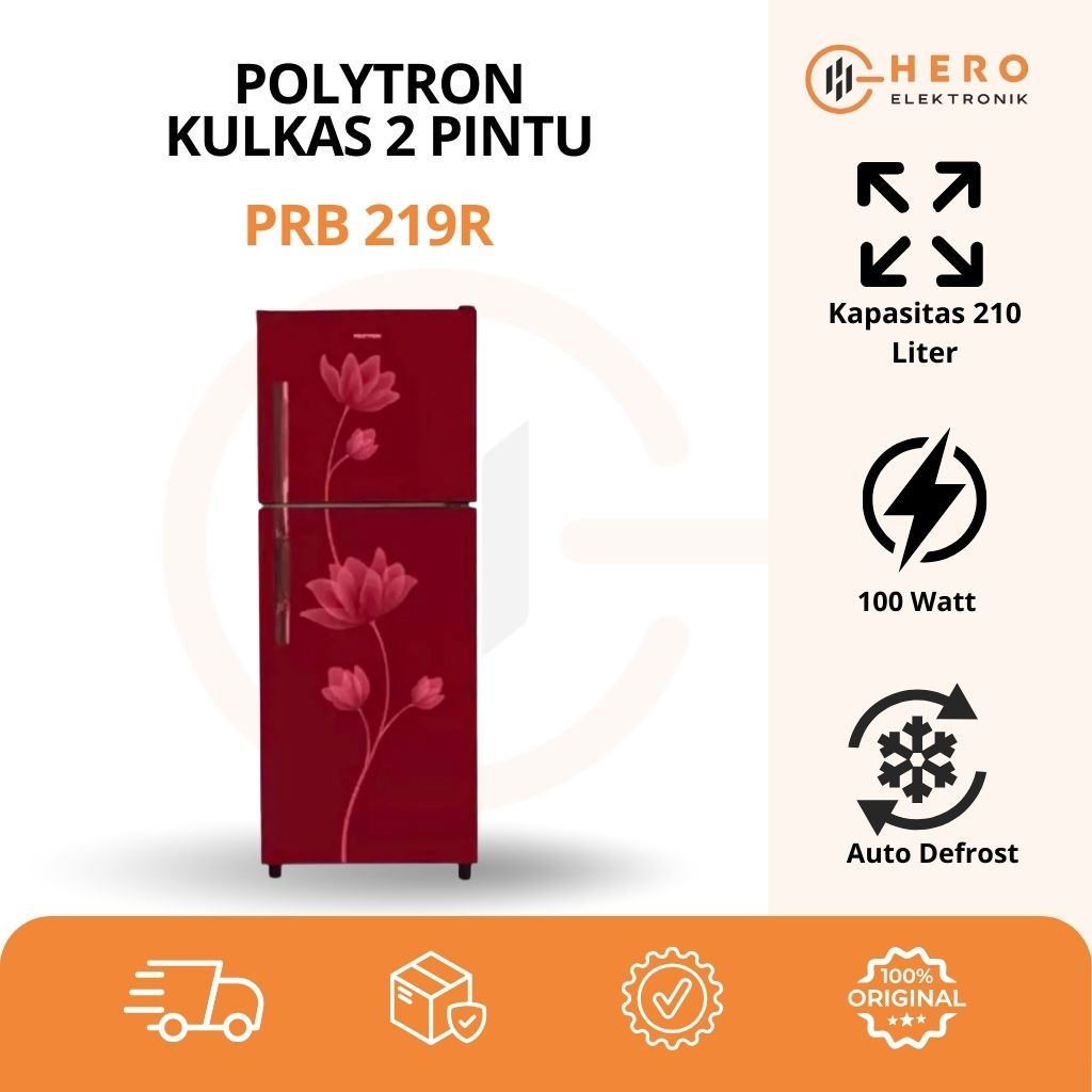 Jual Kulkas 2 Pintu Polytron PRB 219 R Merah Original 210 Liter ...